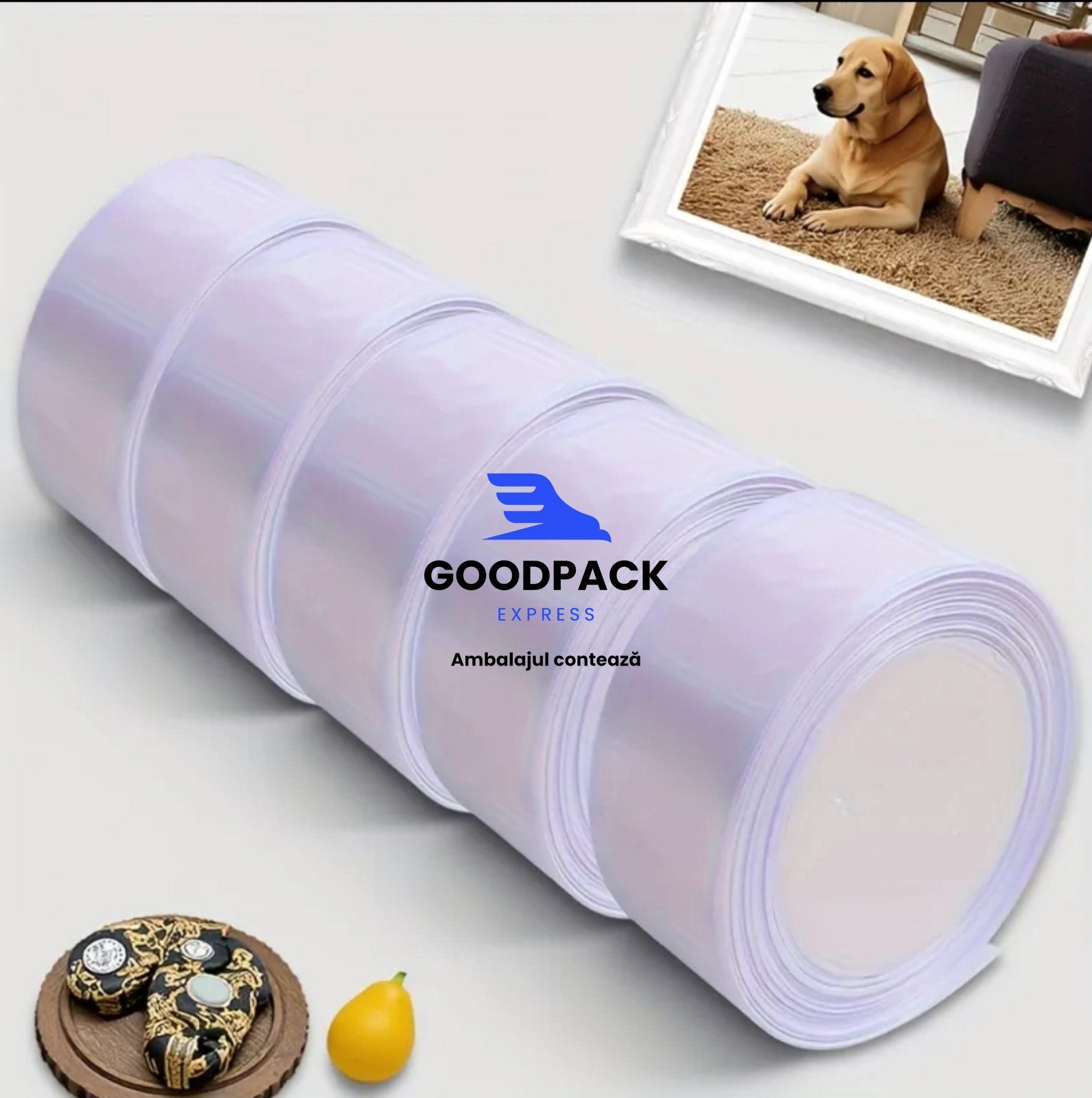 Panglică de satin albă 5 cm × 23 m – pentru ambalare cadouri | GoodPack.md